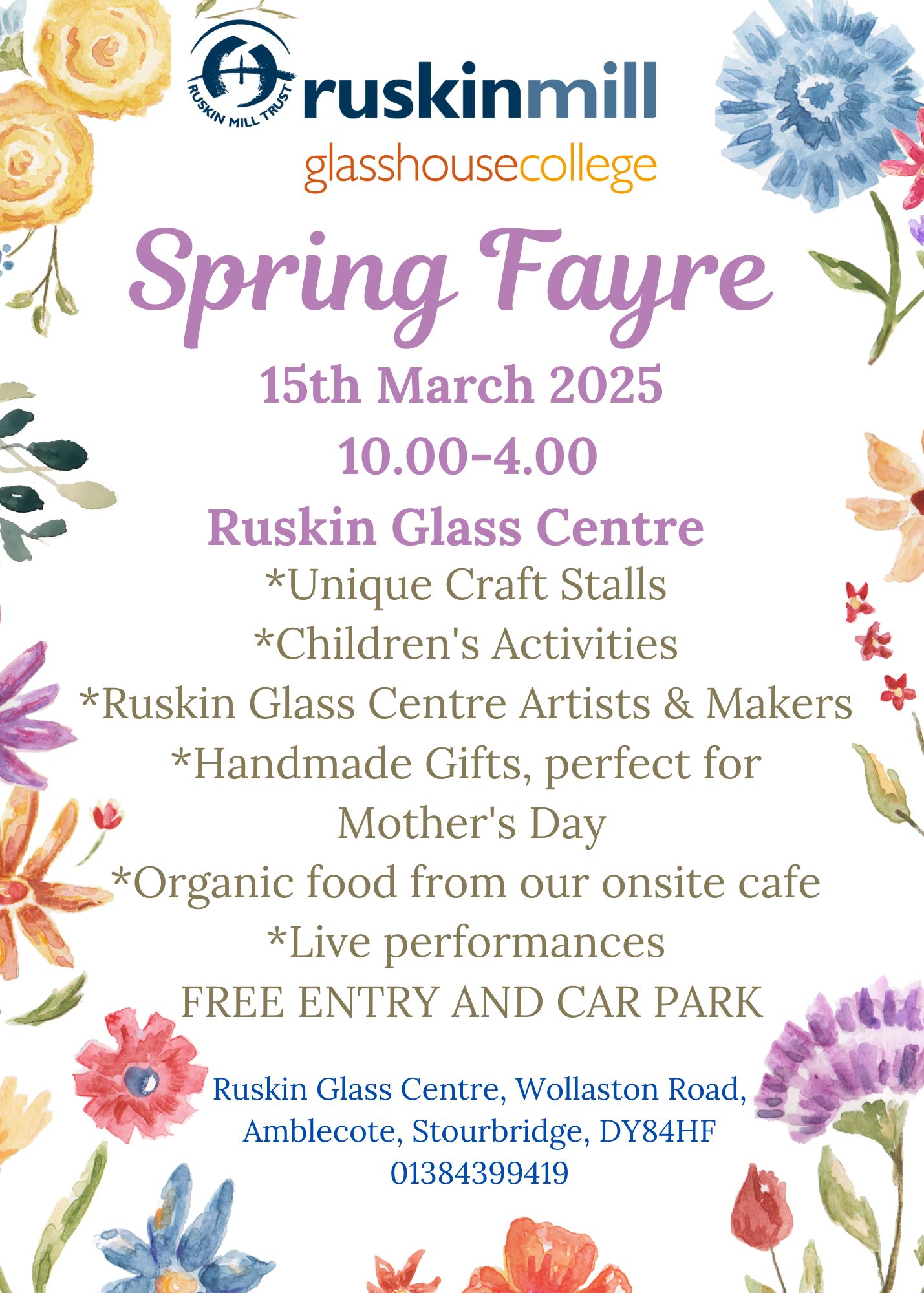 Spring Craft Fayre 15th March 2025 – Transparent Glass Studio